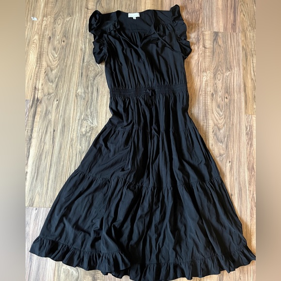 Pinch | Dresses | Pinch Tiered Dress Ruffle Cap Sleeve L Black | Poshmark
